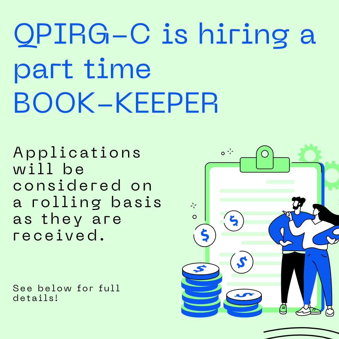 QPIRG-C is hiring a part time BOOKKEEPER - QPIRG Concordia